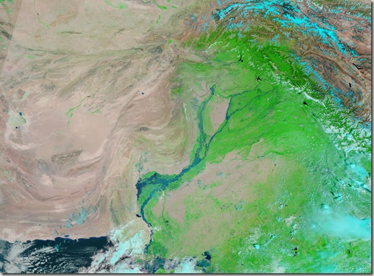 Satellite Image Pakistan Flood 29 August 2010 | Pakistan GIS